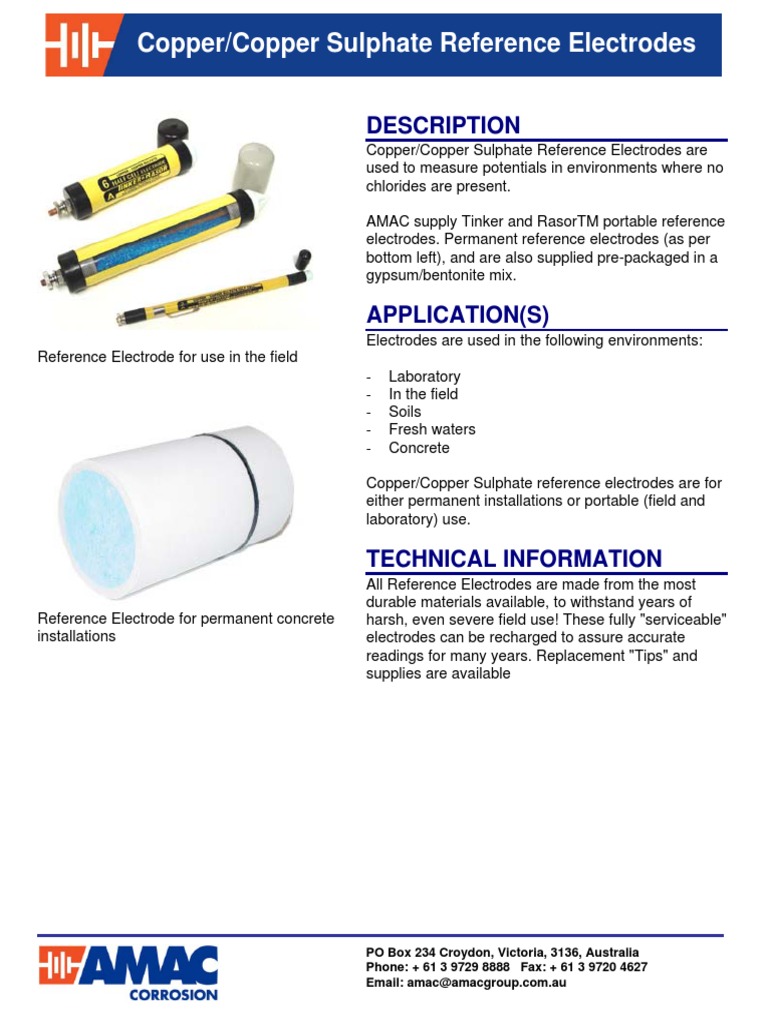 Copper Copper Sulphate Reference Electrodes | PDF