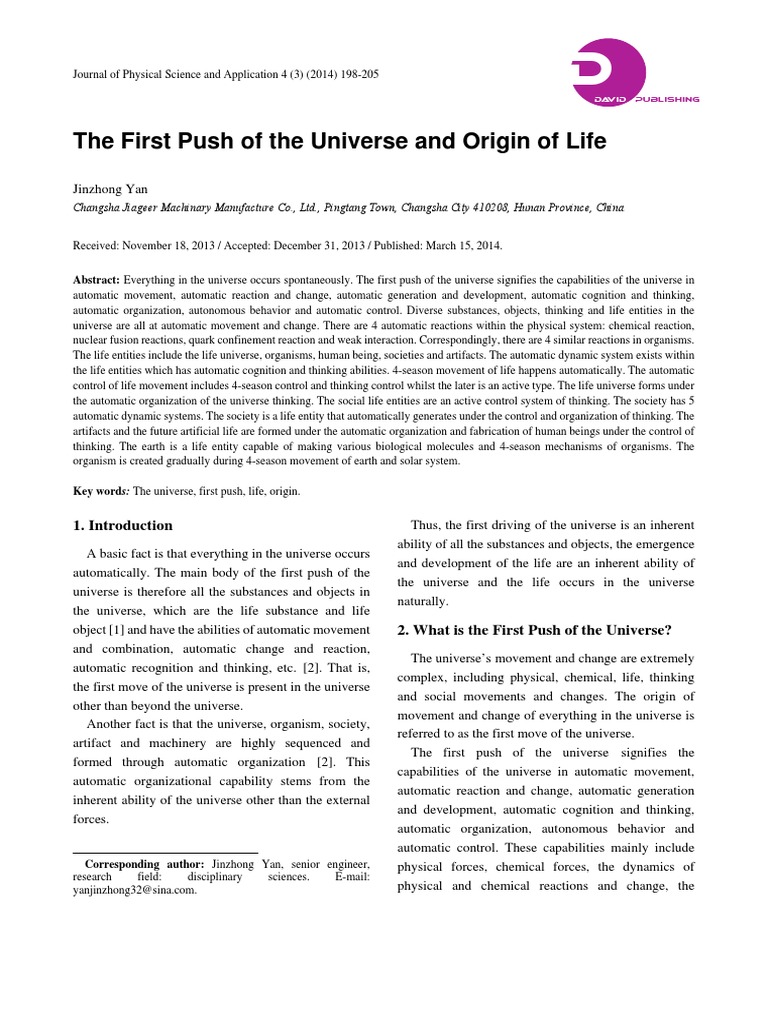 The First Push | PDF | Life | Organisms