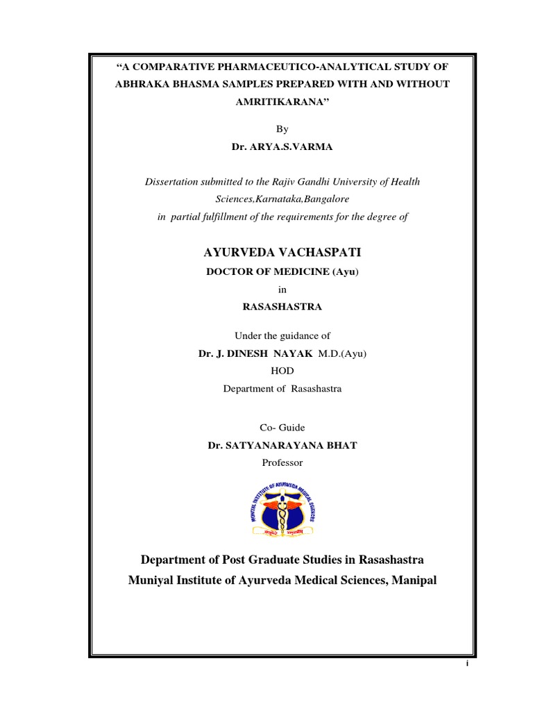 Arya Varma | PDF | Doctor Of Medicine | Scientific Method