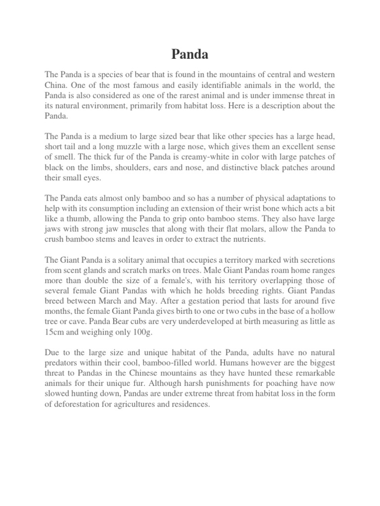 Panda | PDF | Elephant | Giant Panda