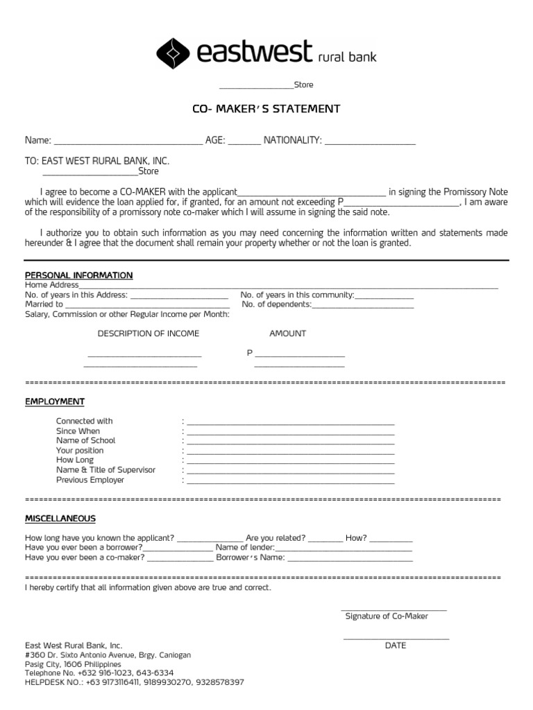 14 Co Makers Statement | PDF | Promissory Note | Loans