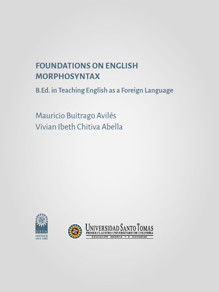Foundations On English Morphosyntax