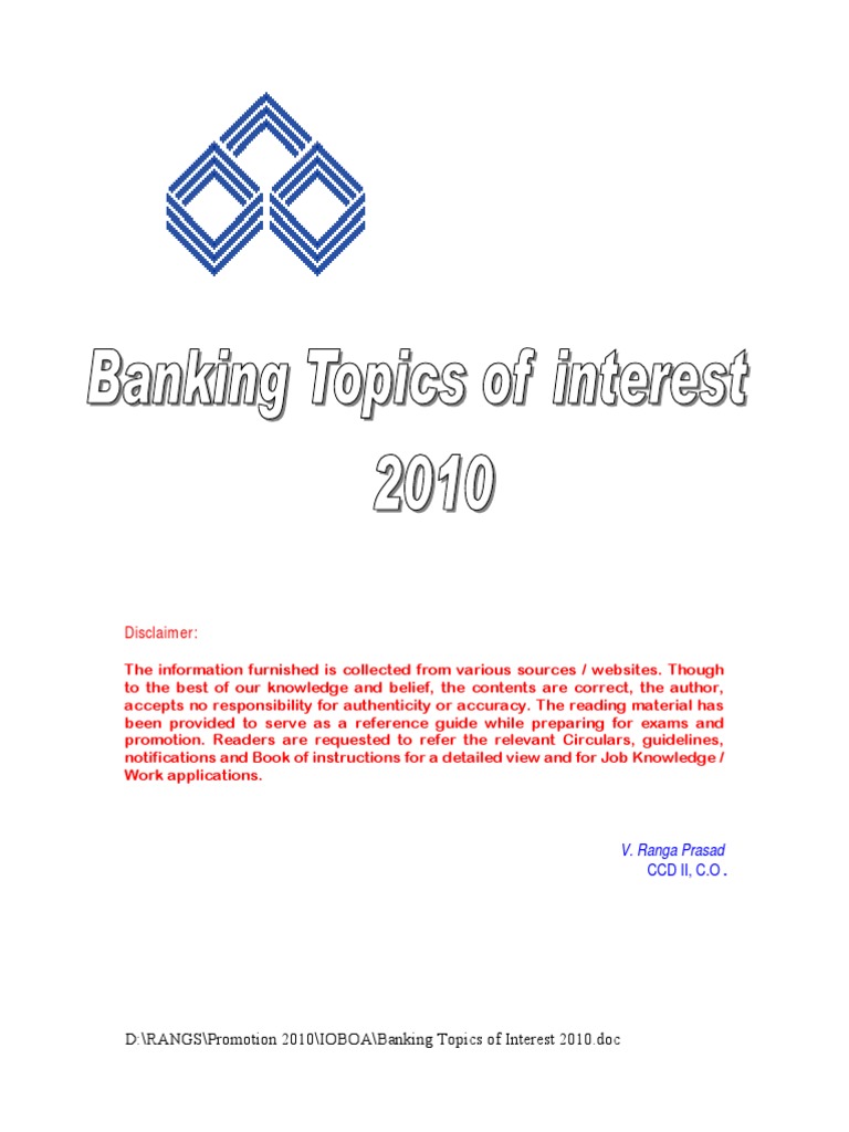 Banking Topics of Interest | PDF | Basel Ii | Operational Risk