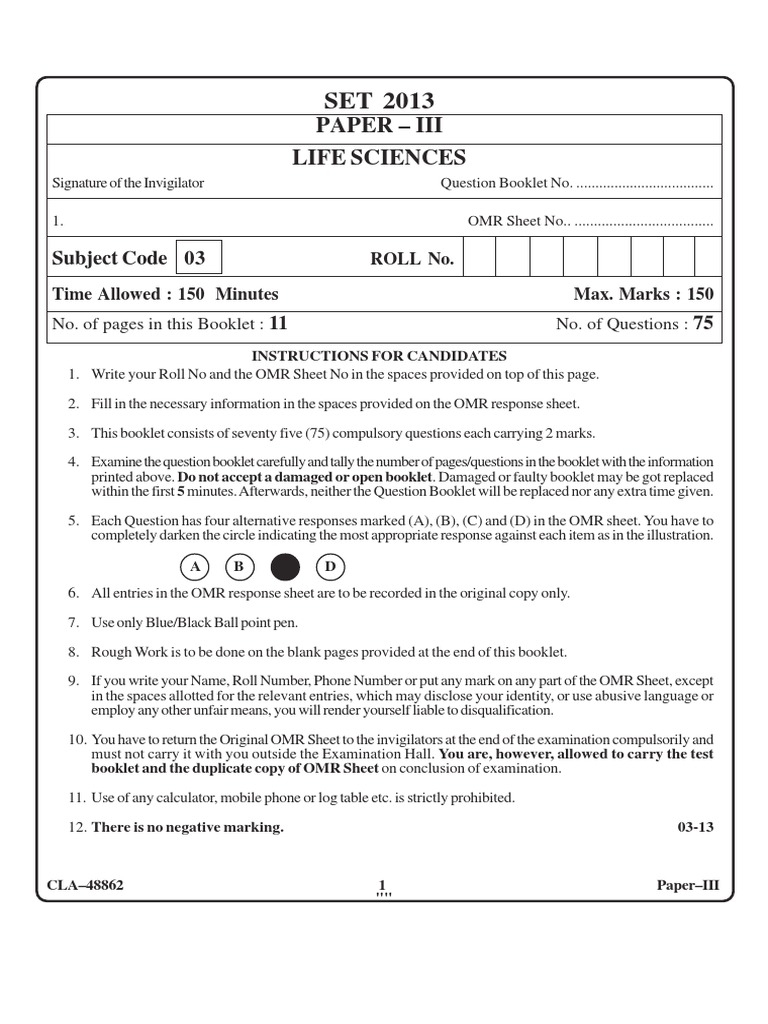 Life Sciences Exam Paper III 2013 | PDF | Messenger Rna | Rna