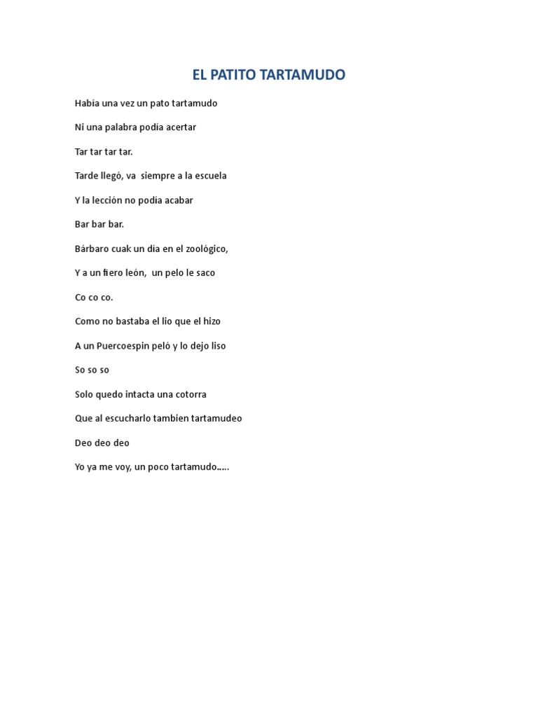 El Patito Tartamudo | PDF