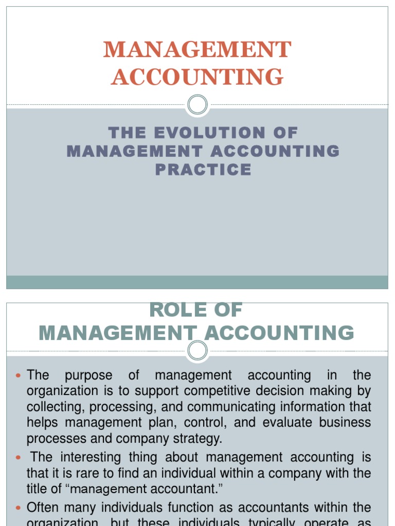 Evolution of Management Accounting | PDF | Management Accounting ...