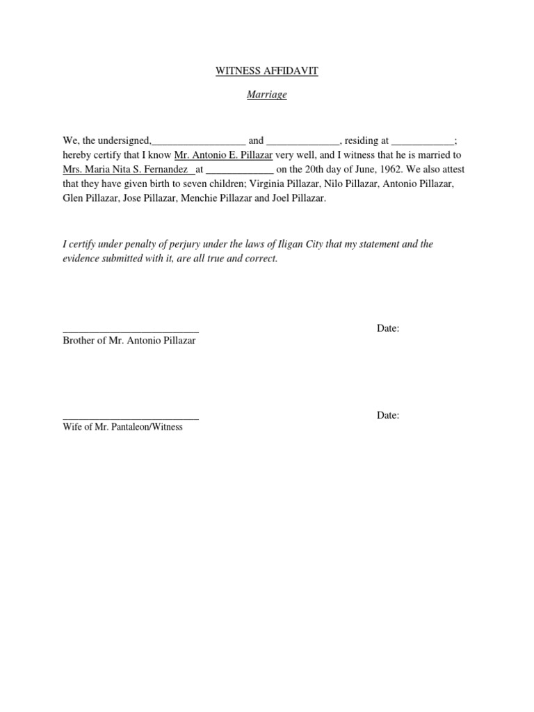 Witness Affidavit | PDF