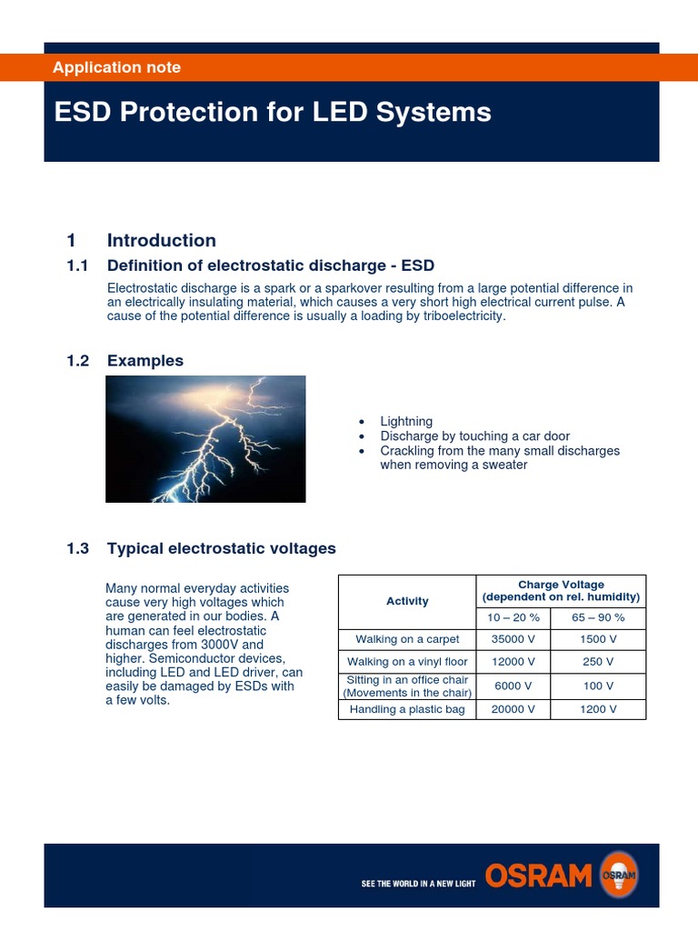 ESD Protection for LED Systems | PDF | Electrostatic Discharge ...