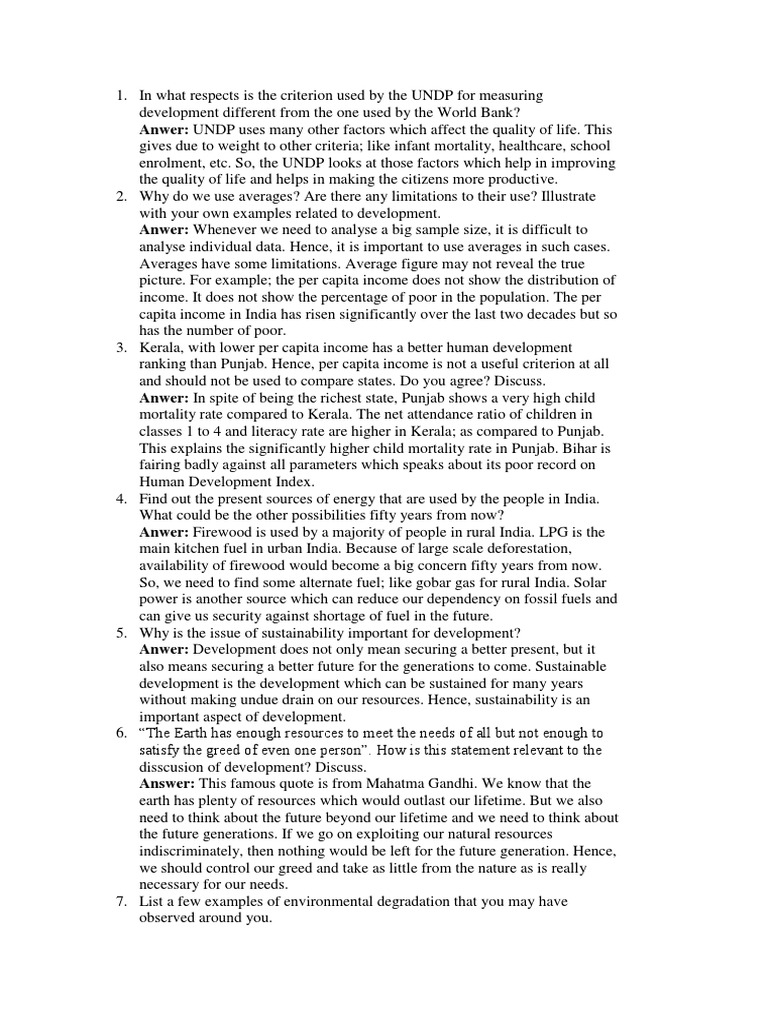 Measuring Development: A Comparison of the Criteria Used by the UNDP ...