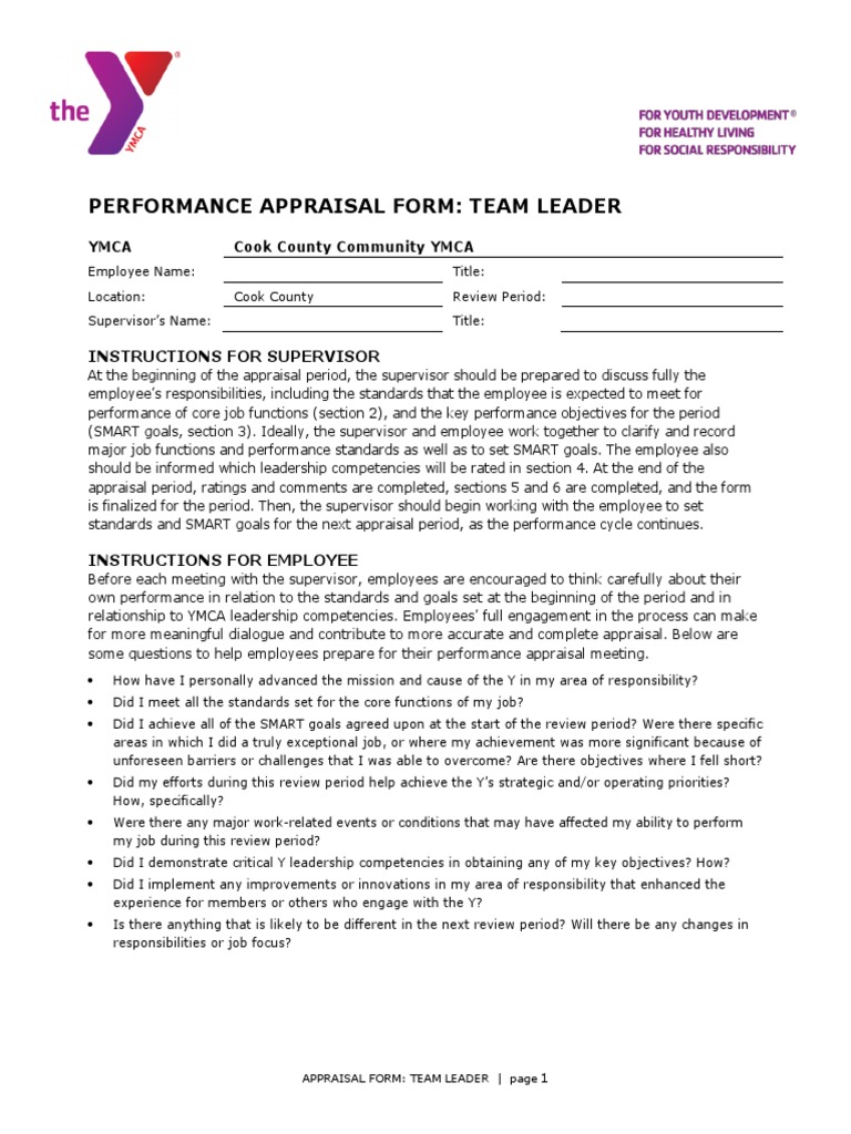 Team Leader Performance Appraisal Form | PDF | Goal | Performance Appraisal