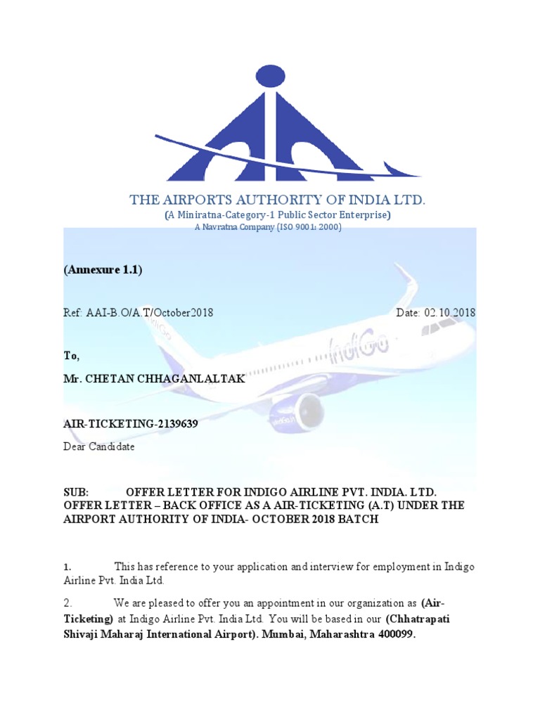 Chetan Offer Letter Mumbai | PDF