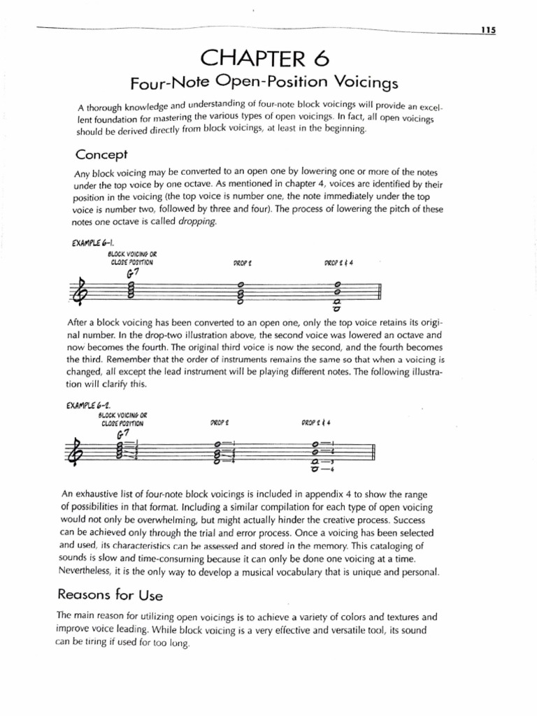 Four-Note Open-Position Voicings: Concept | PDF | Interval (Music ...