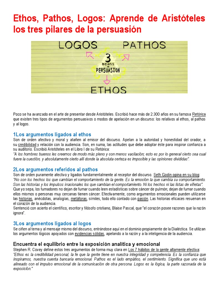 Ethos Pathos Logos Aprende De Aristóteles Los Tres Pilares De La