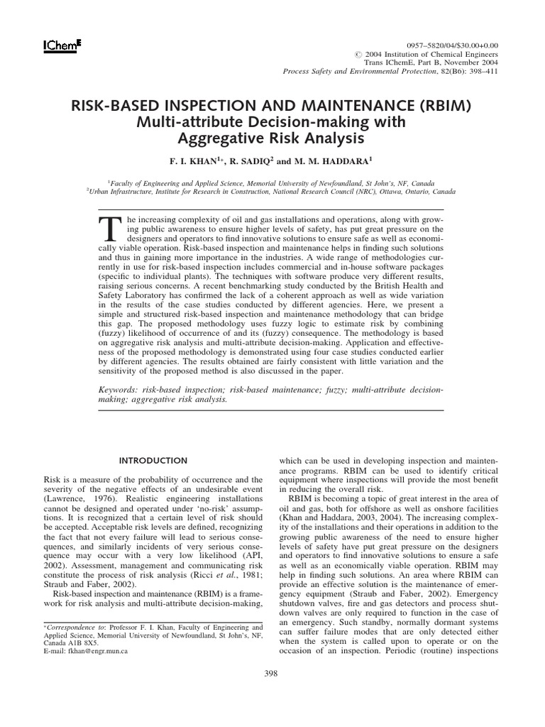 Fuzzy Logic in Risk-Based Inspection | PDF | Fuzzy Logic | Risk