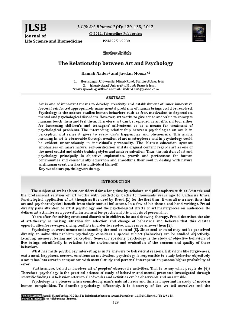 The Relationship Between Art and Psychology | PDF | Psychology | Perception