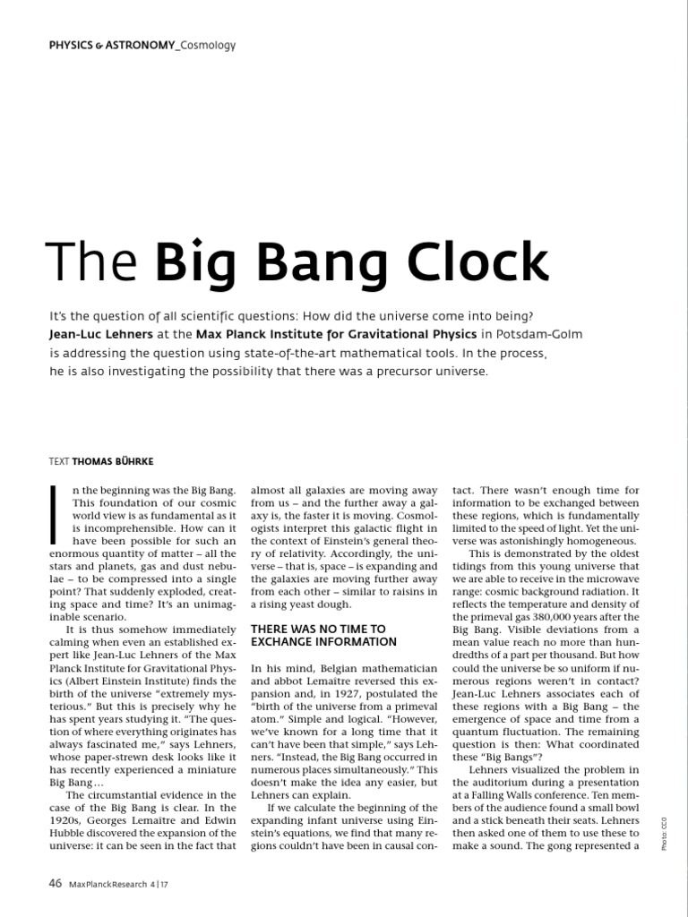 Big Bang Clock | PDF | Big Bang | Inflation (Cosmology)