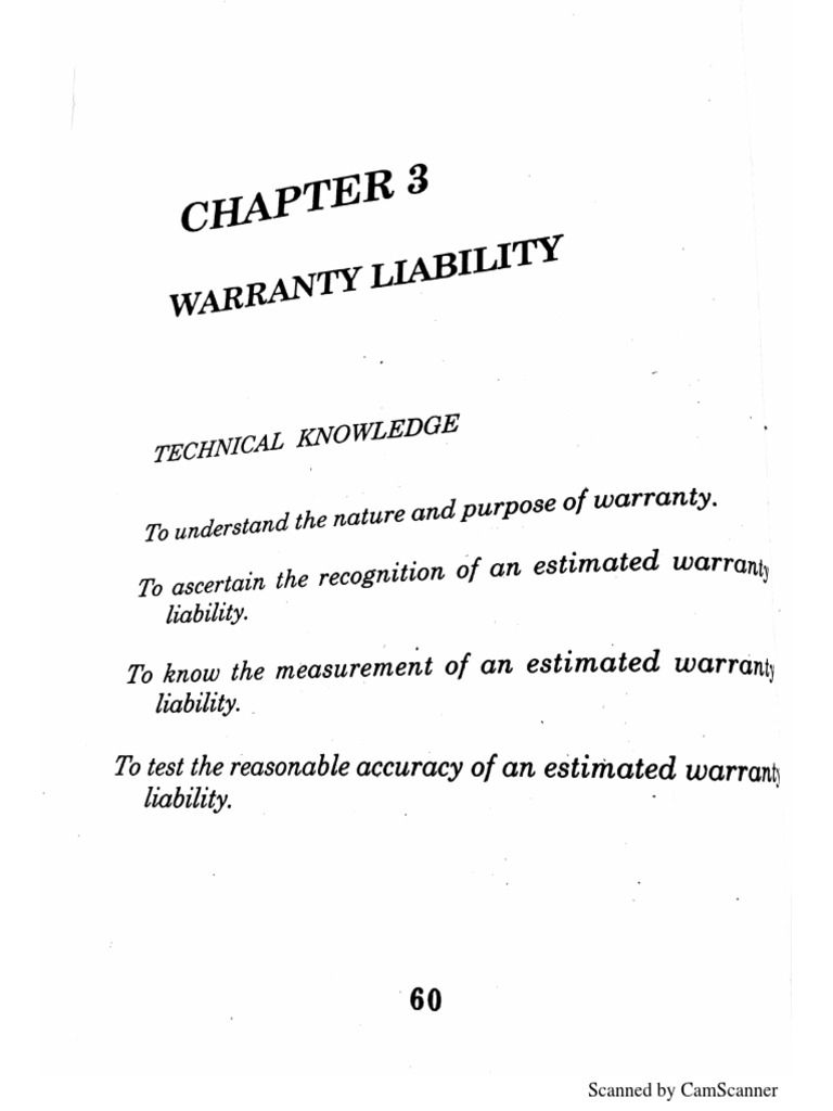 Chapter 3 Warranty Liability | PDF