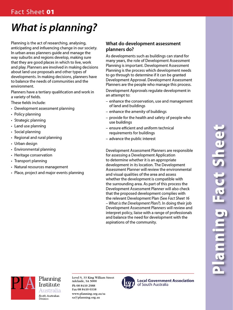 What Is Planning?: Fact Sheet | Download Free PDF | Environmental ...