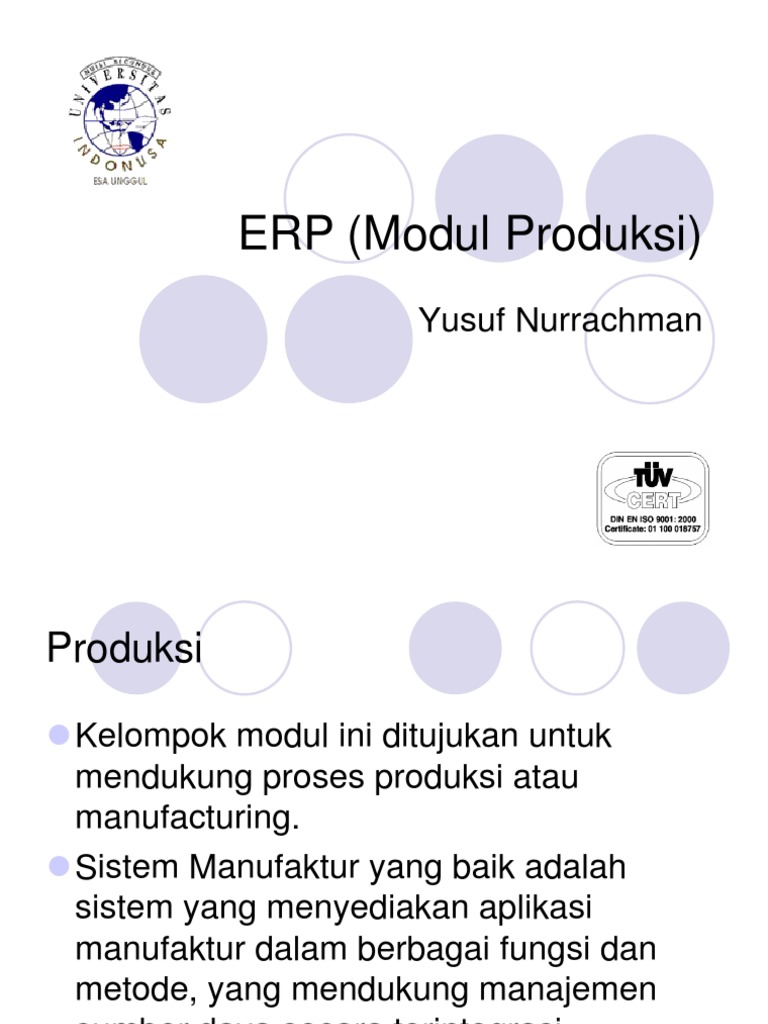 ERP Modul Produksi | PDF