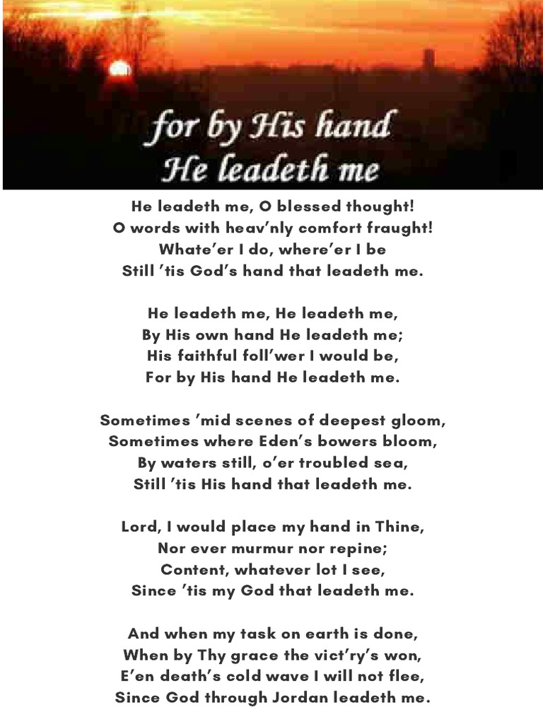 He Leadeth Me Hymn Poster | PDF