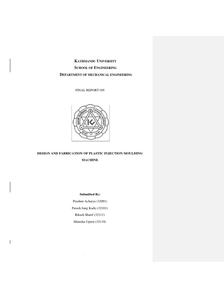 Report On Injection Molding | PDF | Recycling | Plastic