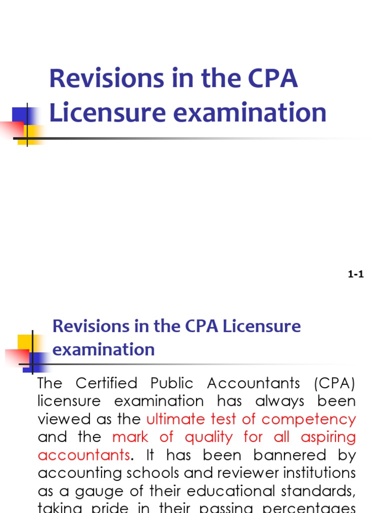Revisions in The CPA Licensure Examination | PDF | Certified Public ...