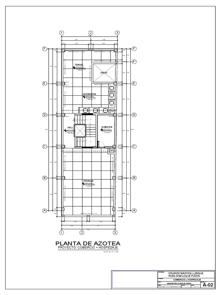 Plano de Azotea para Comercio y Hospedaje | PDF