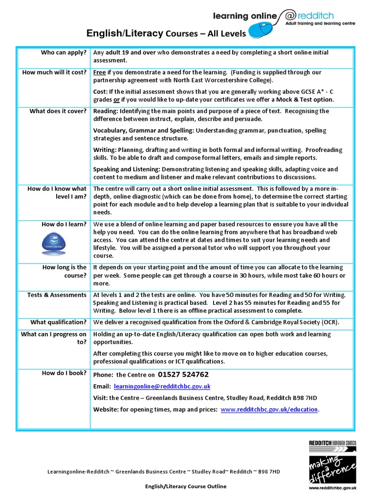 English Courses PDF | PDF | Educational Technology | Literacy