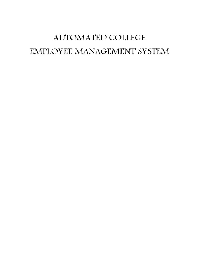 Automated College Employee Management System | PDF | Databases ...