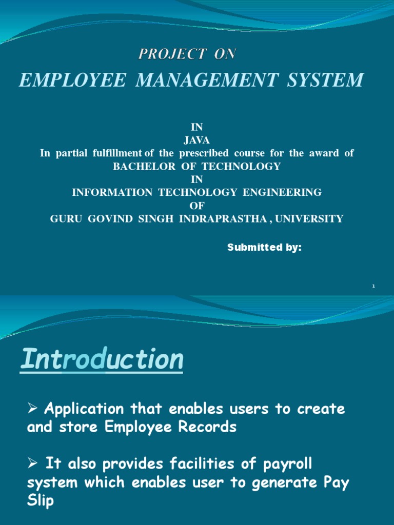 Employee Management System Report | PDF | Java (Programming Language) | Graphical User Interfaces