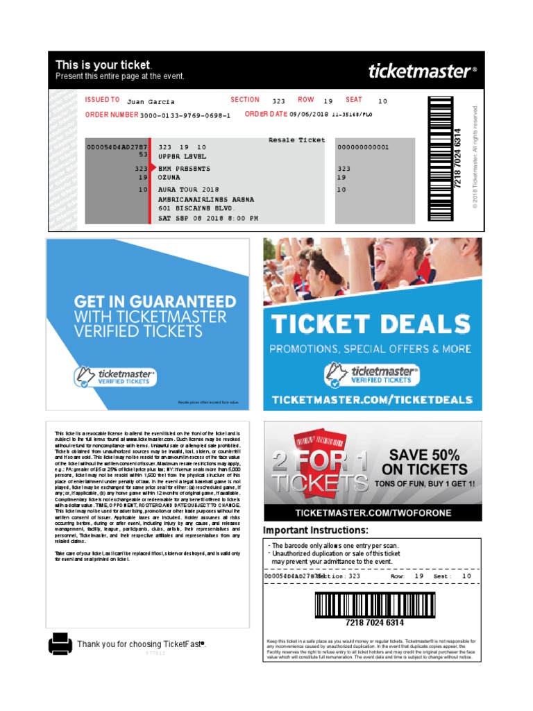Get in Guaranteed: With Ticketmaster Verified Tickets | PDF | Ticket ...