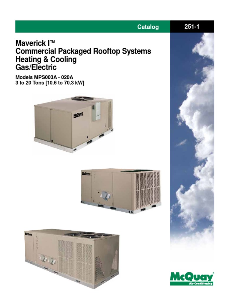 Maverick Commercial Packaged Rooftop Systems Heating & Cooling Gas ...