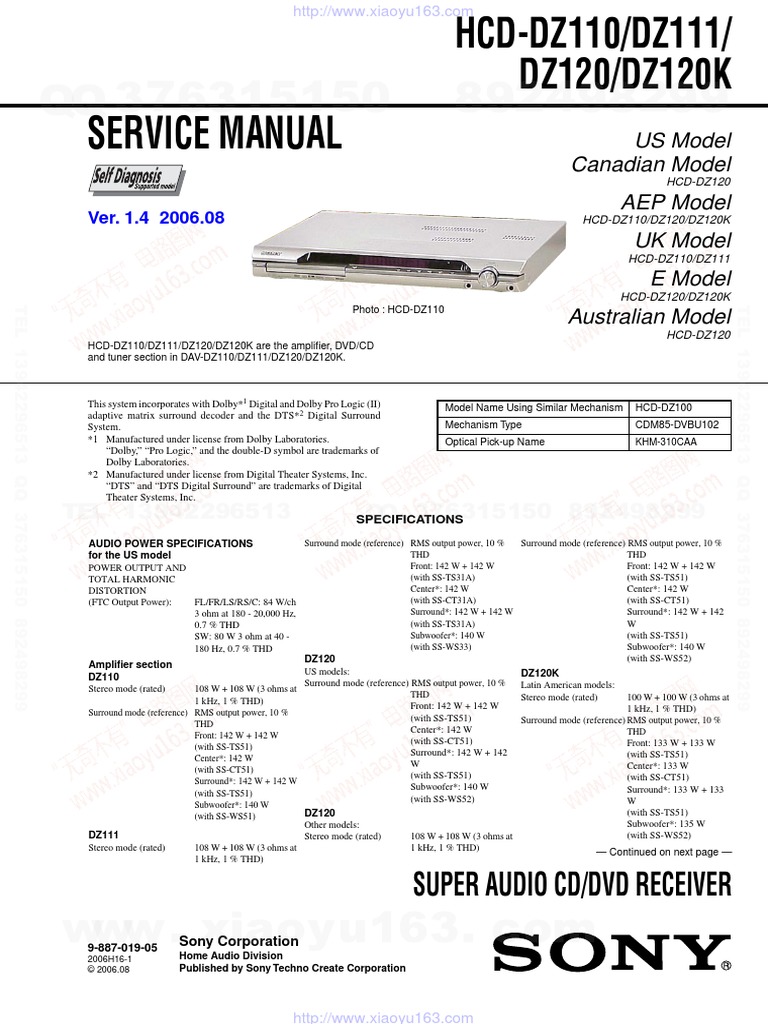 Service Manual: Super Audio CD/DVD Receiver | PDF | Soldering | Solder