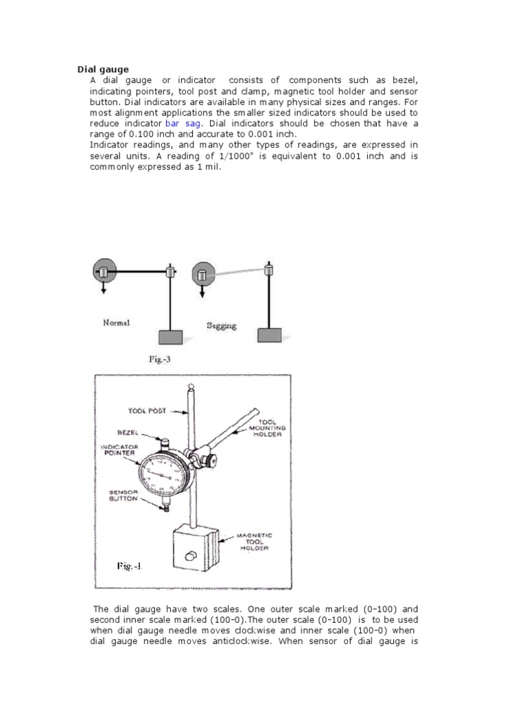 Dial Gauge: Bar Sag | PDF | Measuring Instrument | Equipment