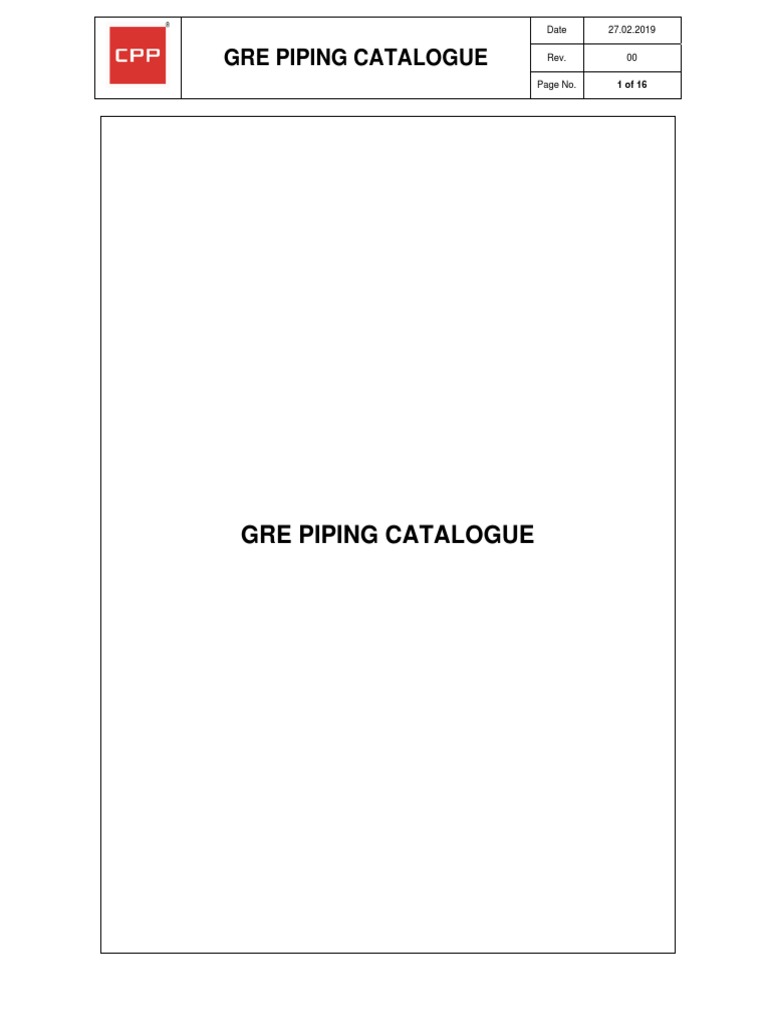 GRE Piping Catalogue (27.02.2019) | PDF | Plumbing | Mechanical Engineering