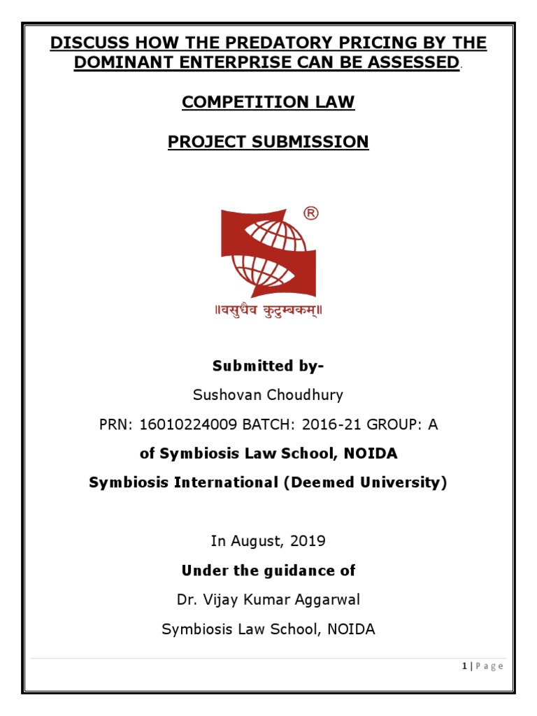 Sushovan Competition Project | PDF | Competition Law | Pricing