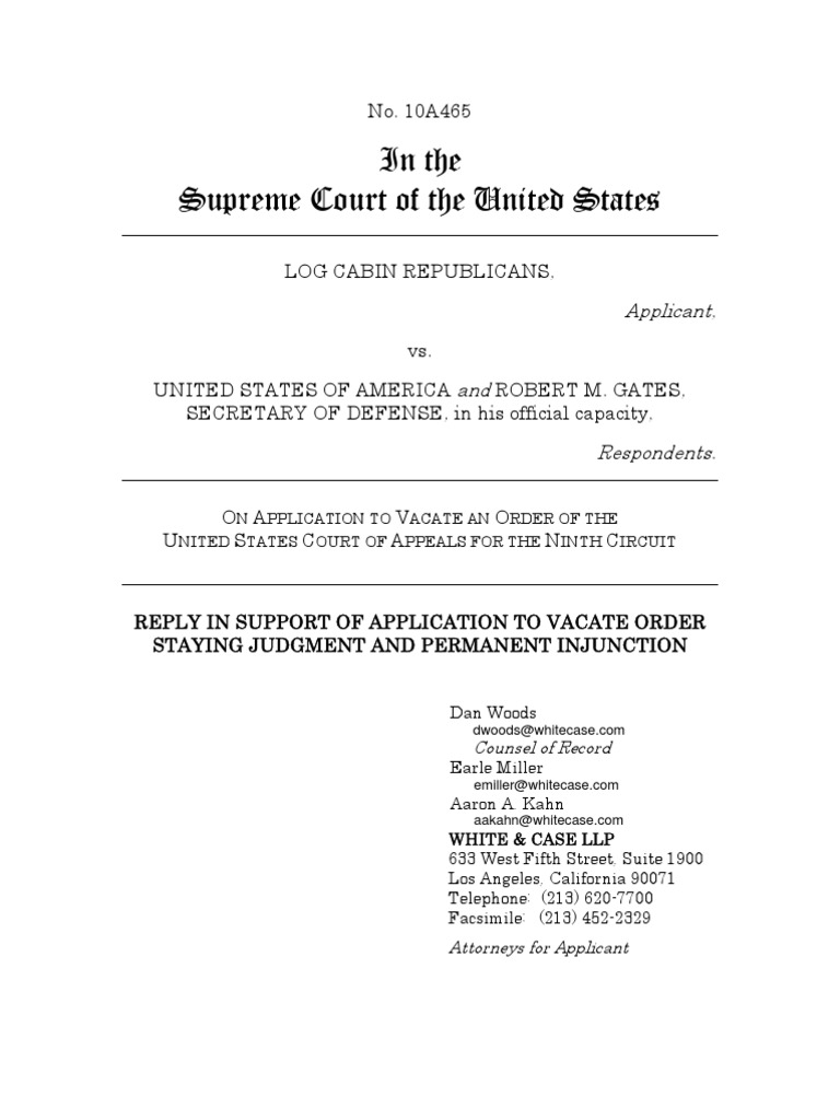 Reply Brief | PDF | Don't Ask | Facial Challenge