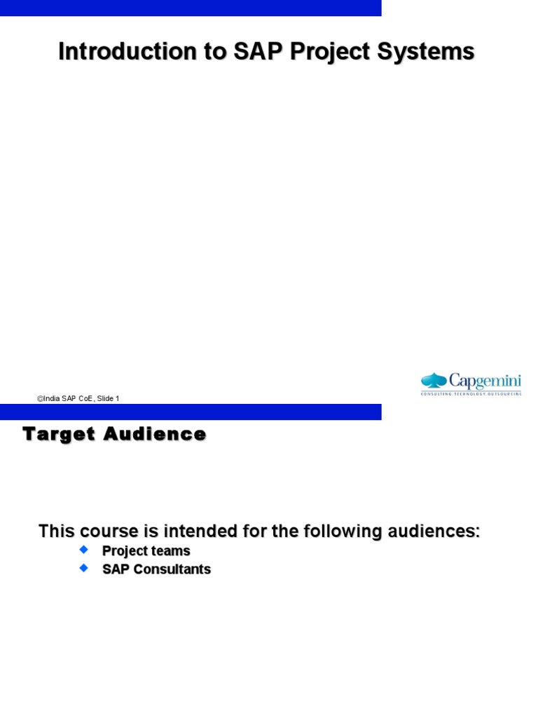 Introduction To SAP Project Systems | PDF | Business | Economies