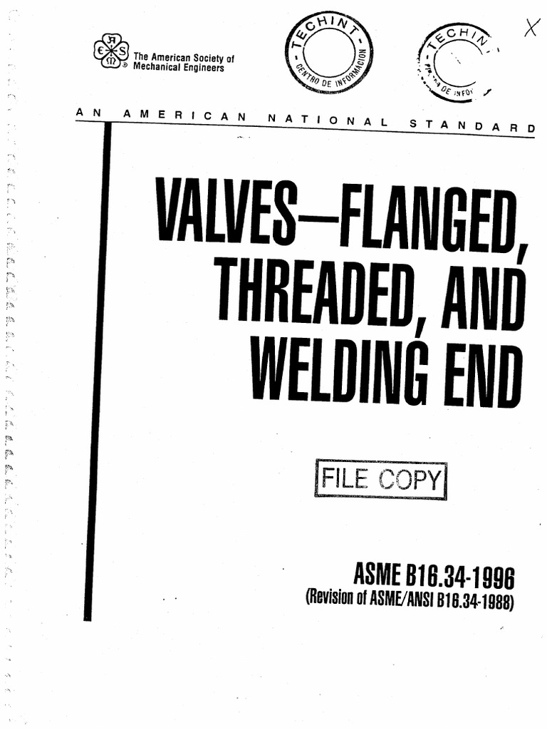 ASME B16.34-1996 Valves-Flanged, Threaded, and Welding End PDF | PDF