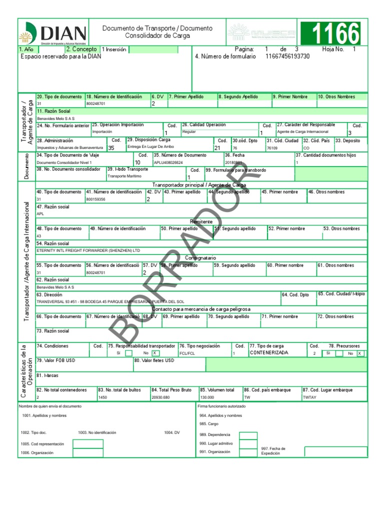Formato 1166 Dian PDF | PDF | Transporte | Economias
