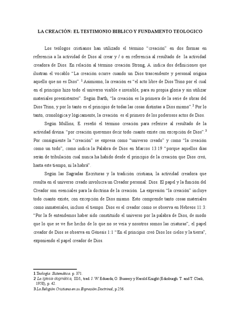 La Creacion | PDF | Dios | Biblia