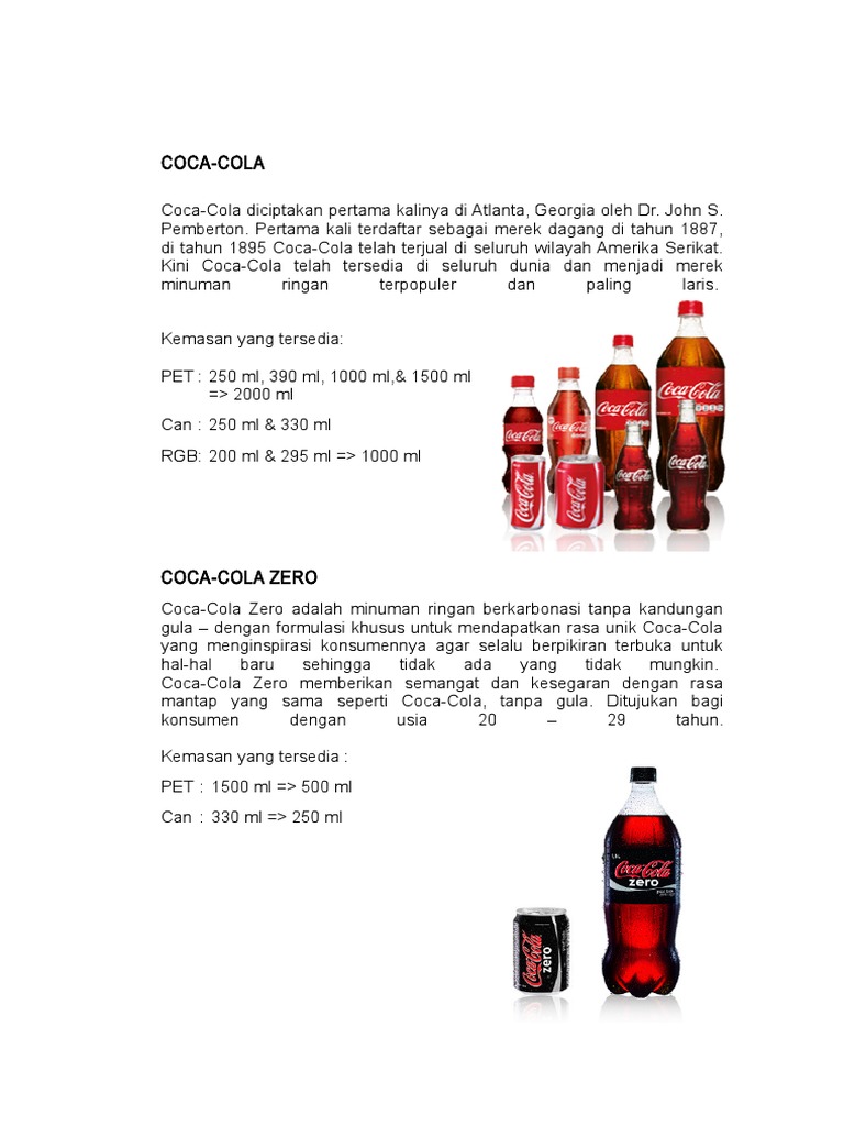 Produk Coca Cola | PDF | Memasak, Makanan, & Anggur