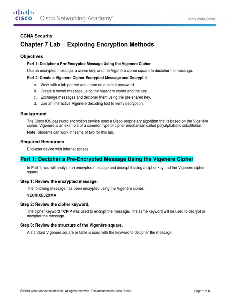 7.5.1.2 Lab - Exploring Encryption Methods | Download Free PDF | Cipher | Cryptography