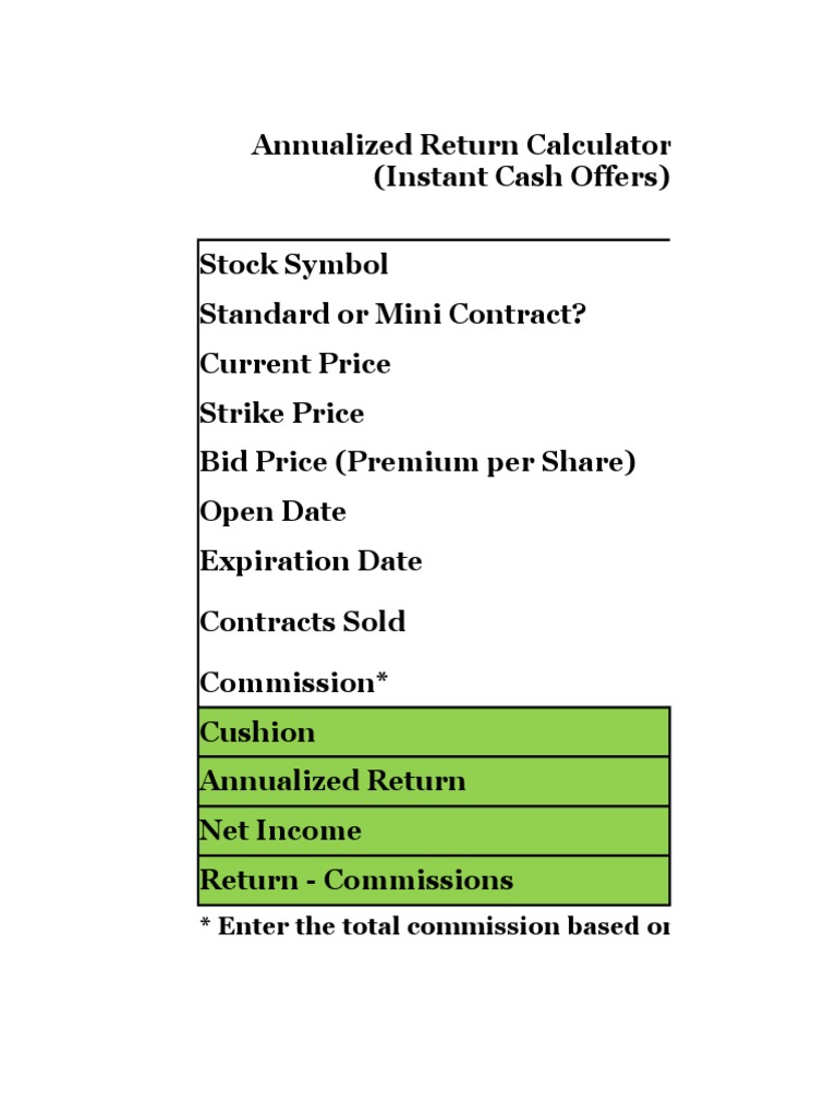 Calculating Annualized Returns from a Full Options Trading Cycle ...