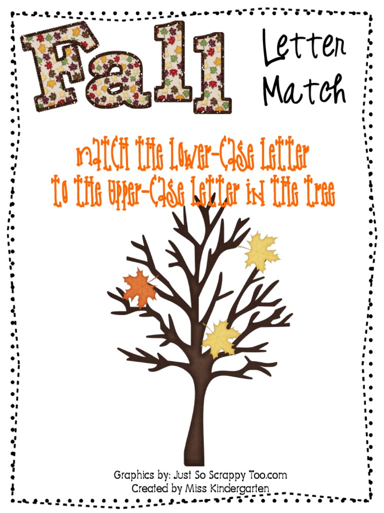 Fall Leaves Letter Match File Folder | PDF | Computing And Information ...