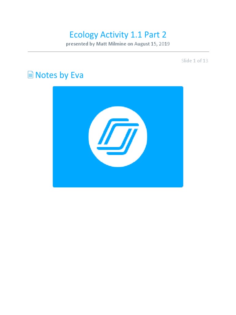 Ecology Activity 1 | PDF