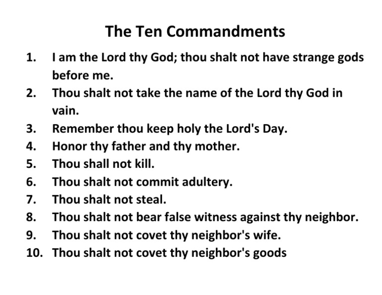 The Ten Commandments | PDF | Ten Commandments | Law Of Moses