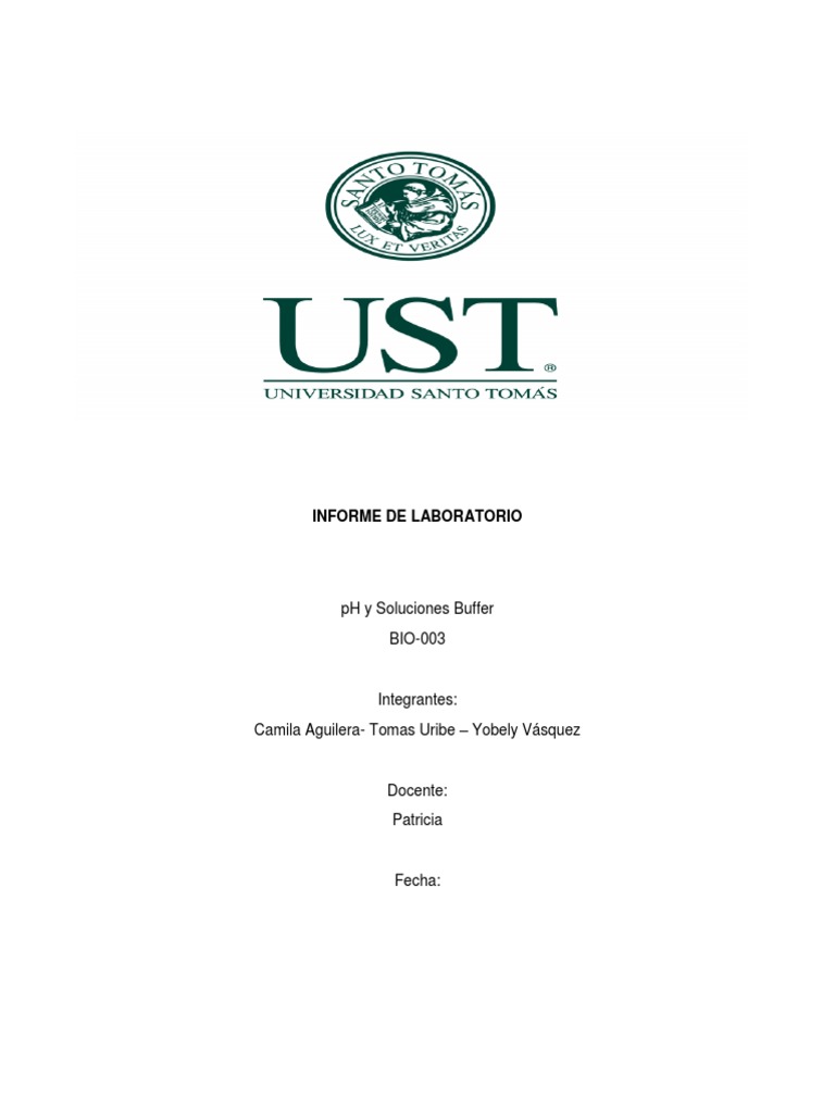 Informe Buffer | PDF | Solución tampón | Ph