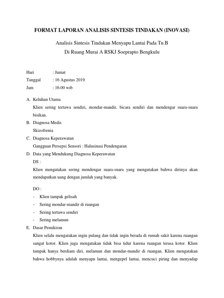 Format Laporan Analisis Sintesis Tindakan | PDF