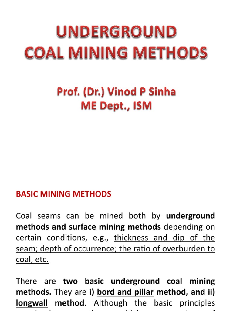 Underground Mining and Technology | PDF | Coal Mining | Coal